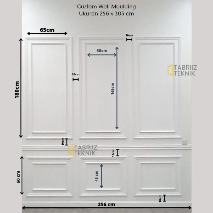 Custom Dekorasi Kayu Dinding Ukuran 256 x305 cm Wall Molding List ...