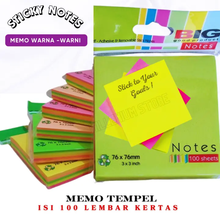 (ISI 100 LEMBAR ) sticky note 100 lembar catatan memo /sticky notes ... (ISI 100 LEMBAR ) sticky note 100 lembar catatan memo /sticky notes ...
