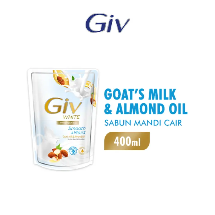 Giv White Sabun Mandi Cair Goats Milk & Almond 400ml | Lazada Indonesia