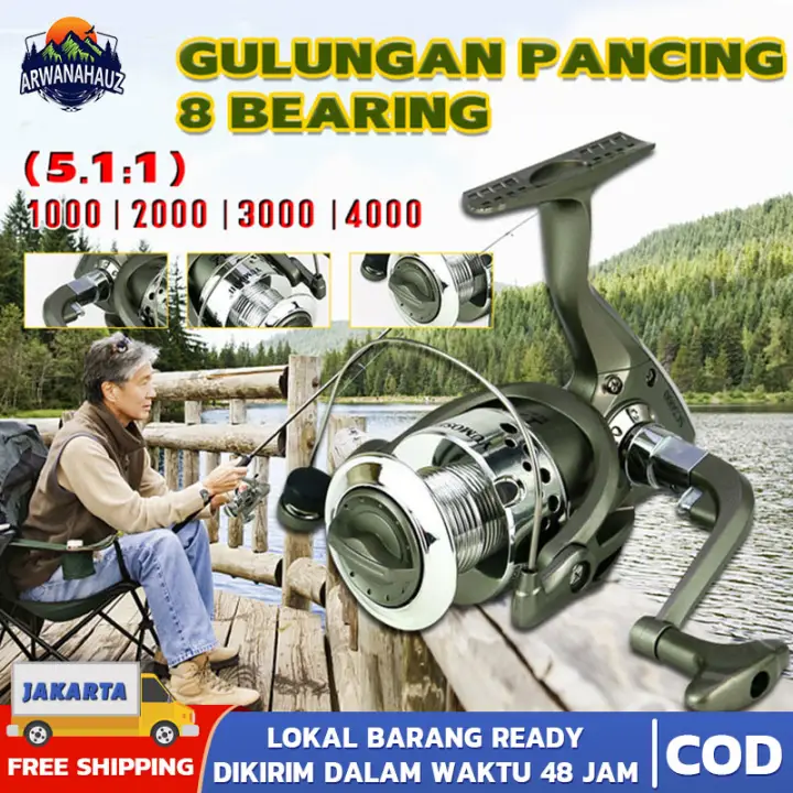 (DiKirim Dari Jakarta) SC1000/3000 Gulungan Pancing 8 Bearing RASIO 5.1 ...