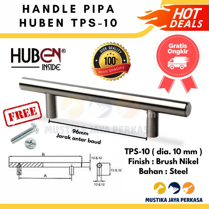 Tarikan Handle Laci TPS 10 HUBEN Steel Kuat Lemari Minimalis Brush dan ...