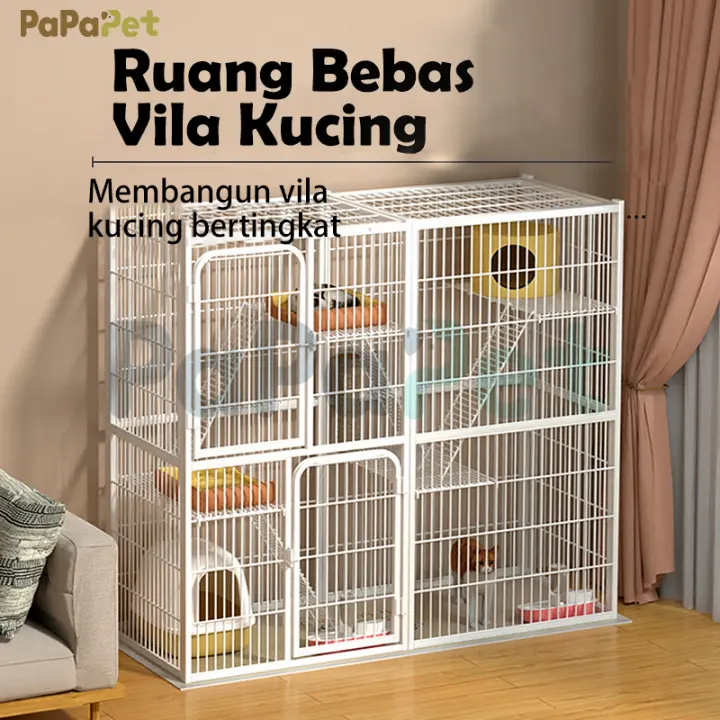 Kandang Kucing Vila Kucing Tiga Lantai/Dua Lantai Rumah Kucing Untuk ...