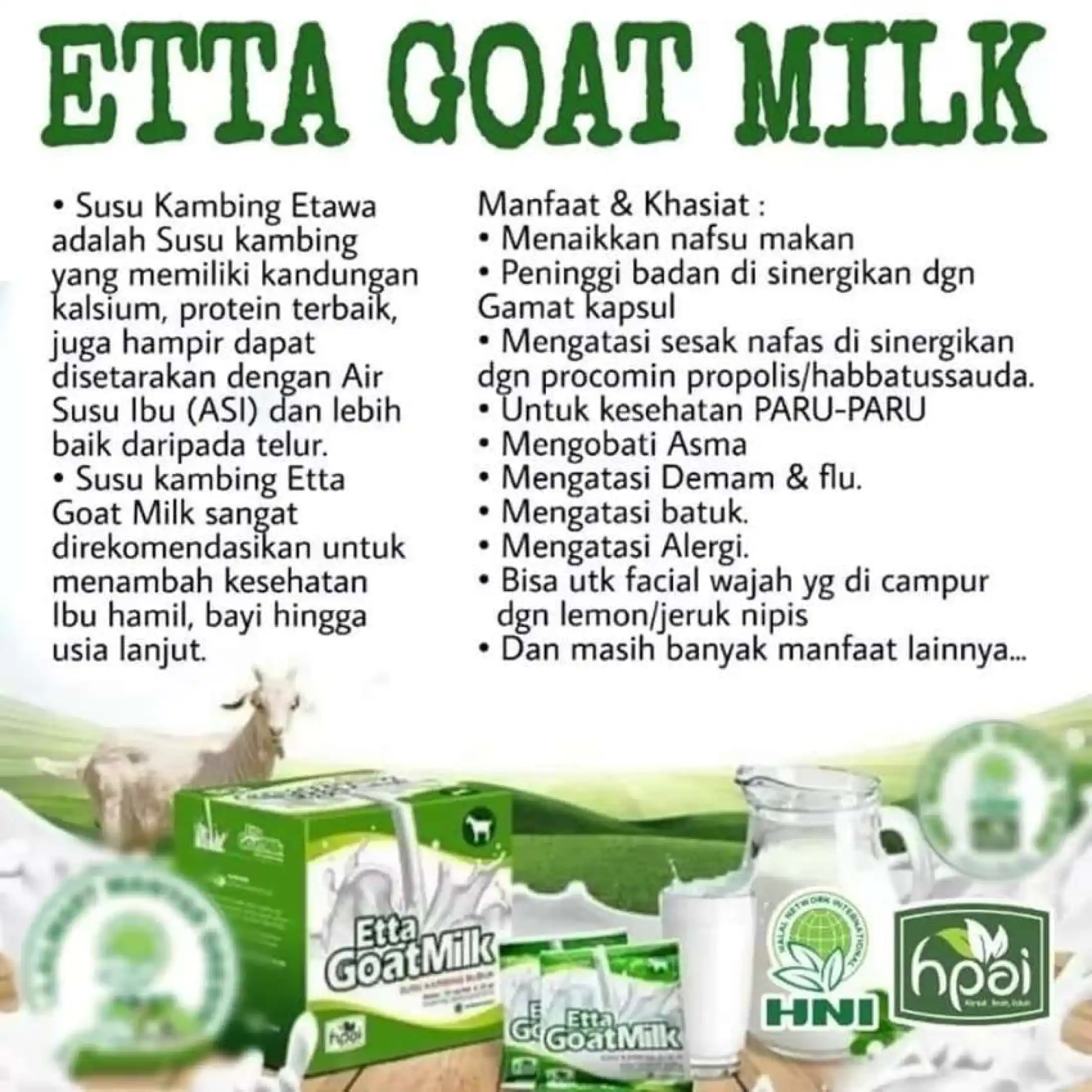 Cara Minum Susu Etta Goat Milk Hpai