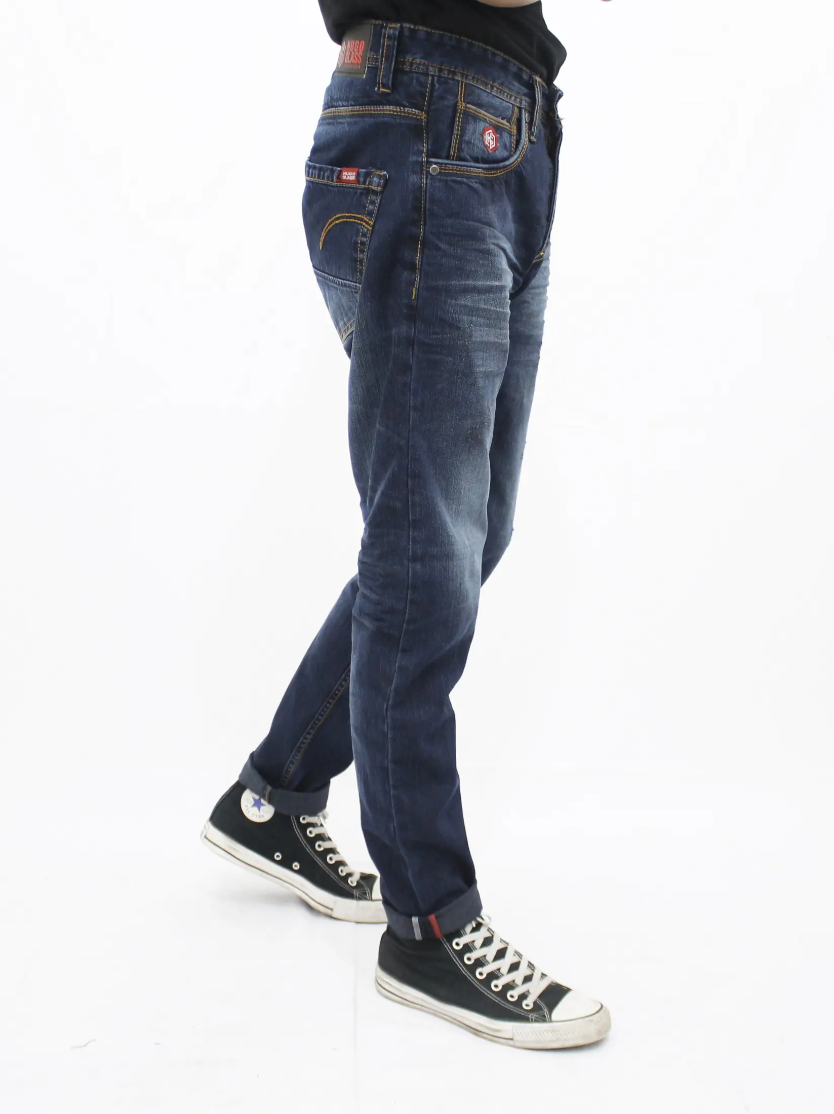 Jual Hugo Glass Premium Jeans Reguler Fit Original - Dark BLue 28 di ...